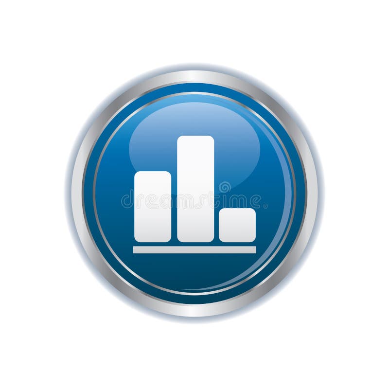 Business Graph Icon on the Button Stock Vector - Illustration of ...