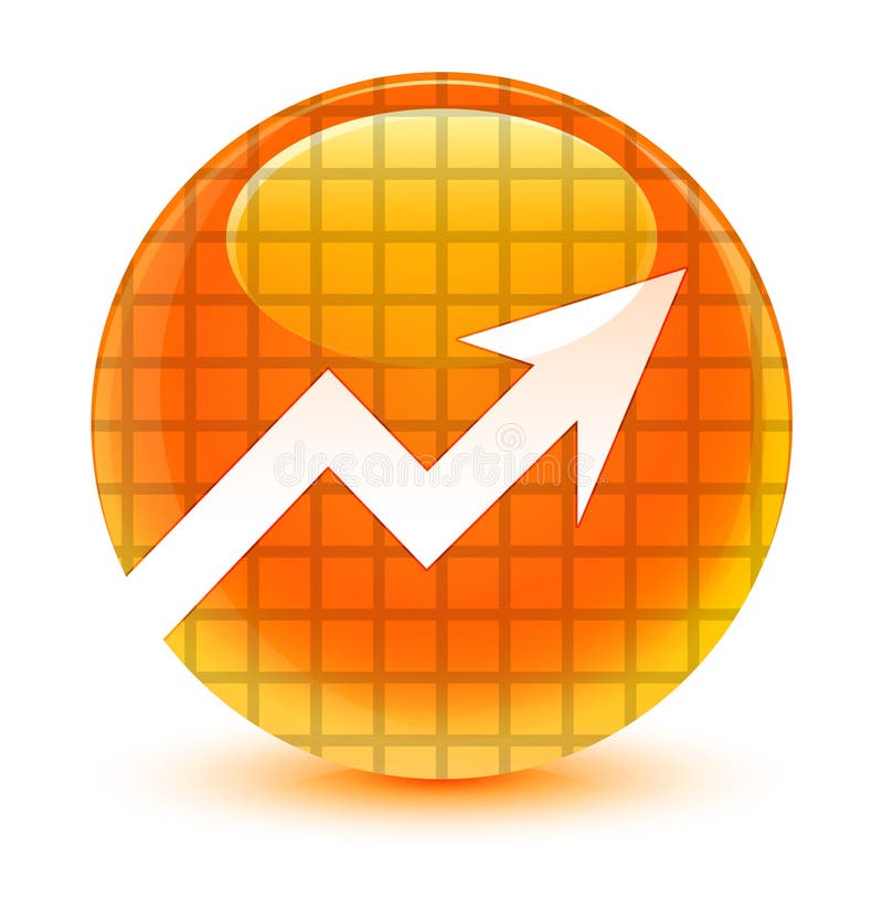 Business Graph Icon Glassy Orange Round Button Stock Illustration ...