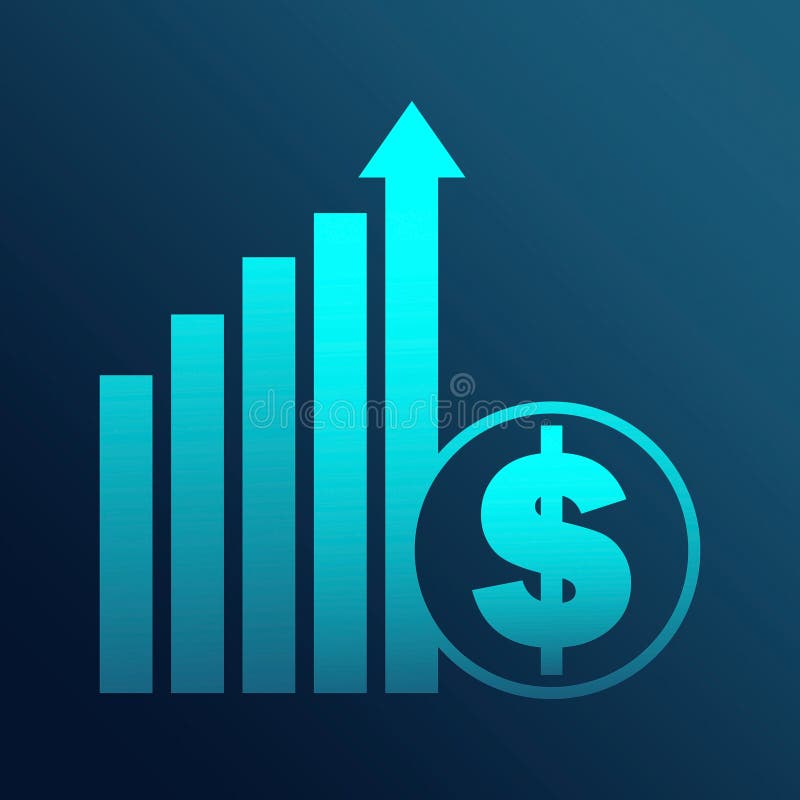 Business Graph with Increase Money Growth Icon Stock Vector ...