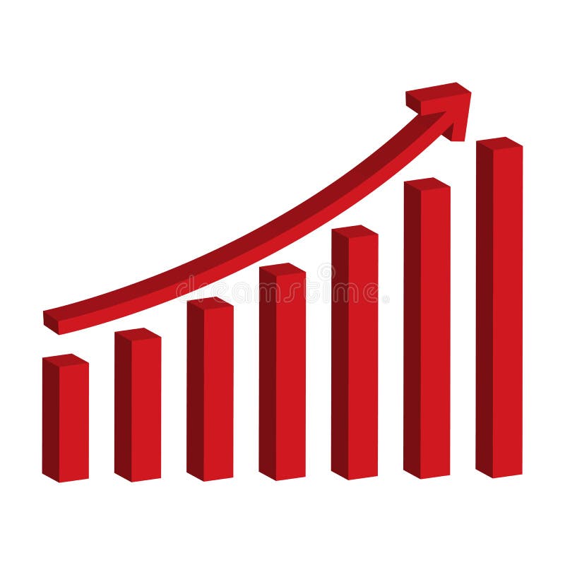 Business Graph with Increasing Arrow. Stock Vector - Illustration of ...