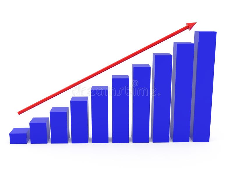 Business Graph Isolated on White Stock Illustration - Illustration of ...