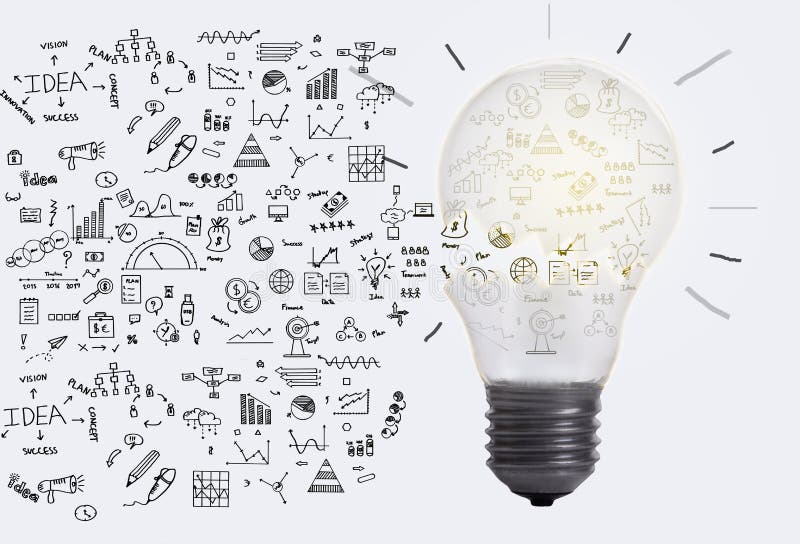 Business Graph with Light Bulb Concept for Idea, Innovation. Stock ...