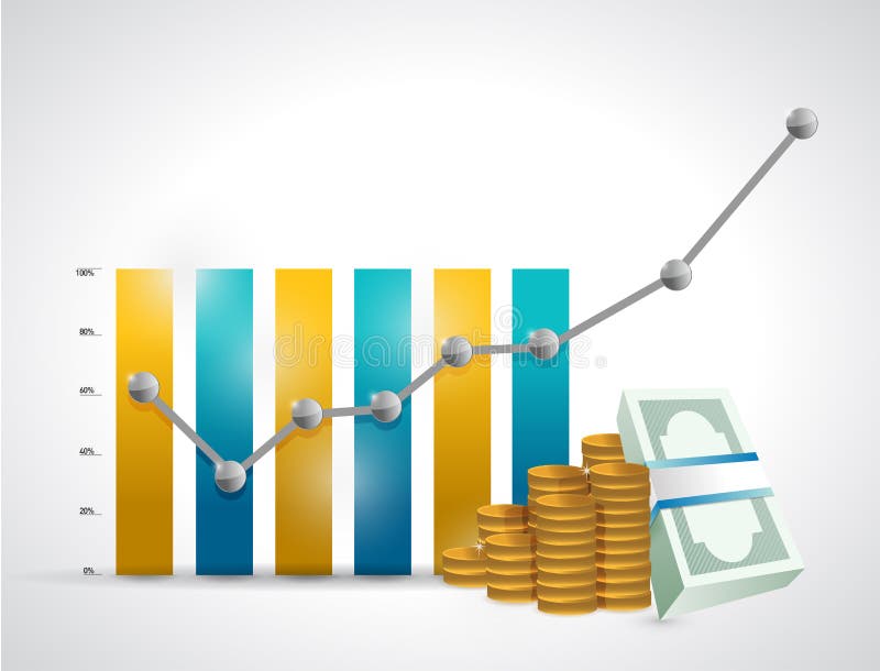 Business Graph and Money Illustration Design Stock Illustration ...