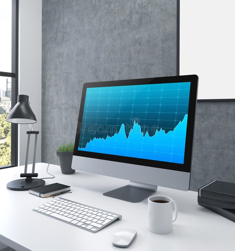 Business graph monitor stock illustration. Illustration of empty - 69951118