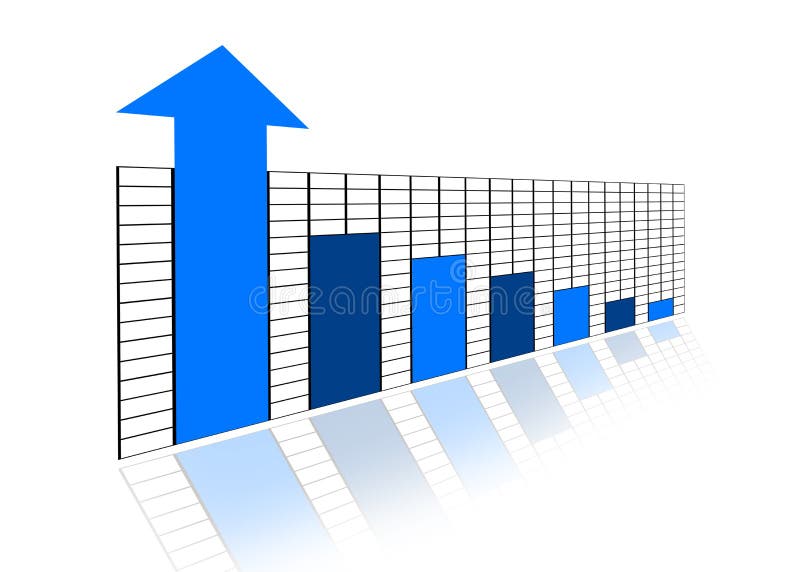 Business Graph Pointing Upwards Stock Illustration - Illustration of ...