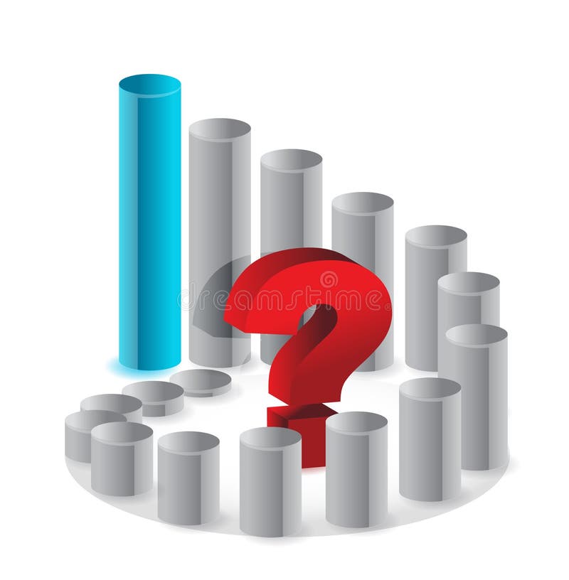 Business Graph and Question Mark Stock Illustration - Illustration of ...