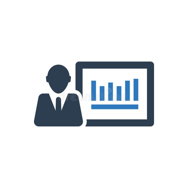 Business Graph Report Icon - Business Presentation Icon Stock Vector ...