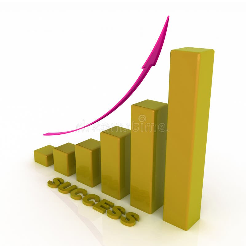 Business Graph with Rising Arrow Stock Illustration - Illustration of ...