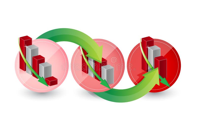 Business Graph Steps Falling Graph Stock Illustration - Illustration of ...