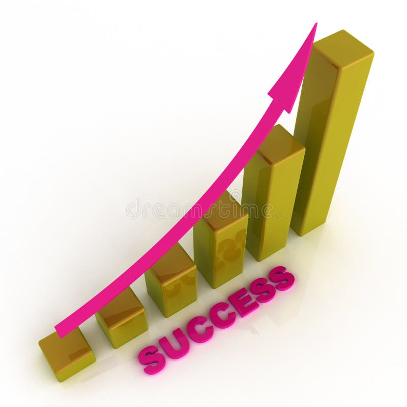 3D Man and Success Graph with Red Arrow Stock Illustration ...