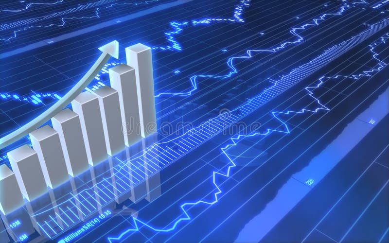 Business Graph with Going Up Green Arrow Stock Illustration ...