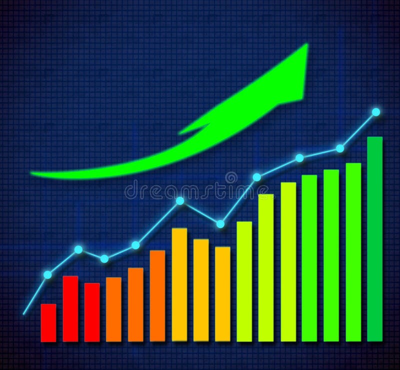 Business Graph and Upward Directed Arrows Stock Illustration ...