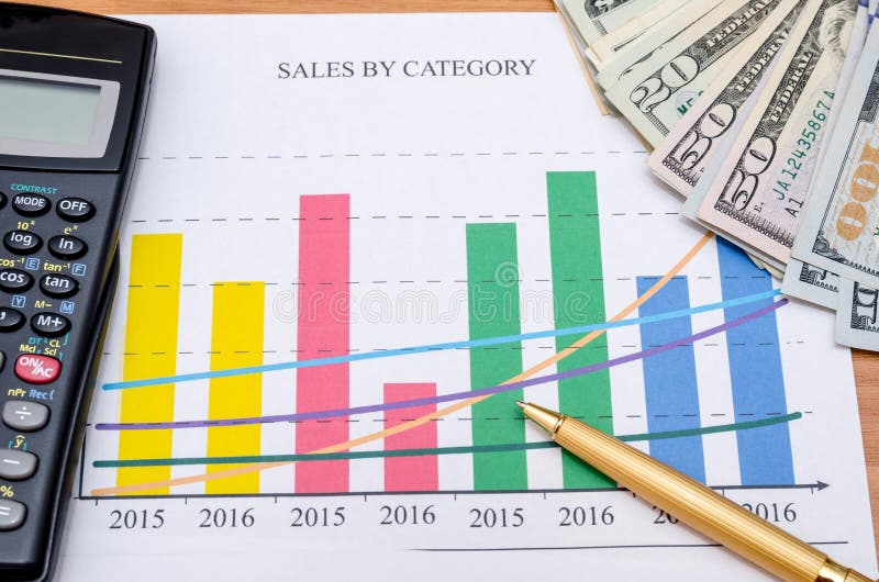 Dollar and Calculator on Table Stock Photo - Image of desk, work: 179649122