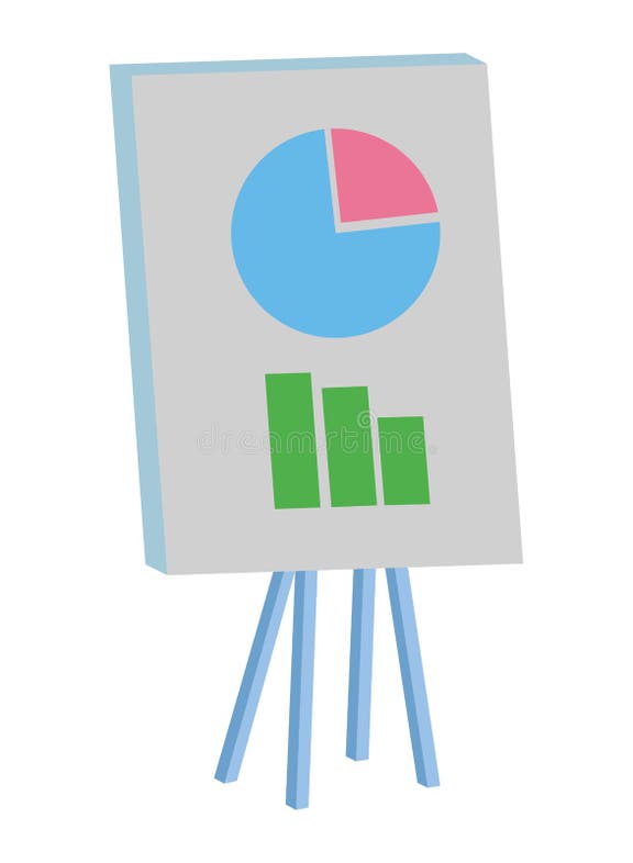 Business Graph on Whiteboard Isometric Stock Vector - Illustration of ...