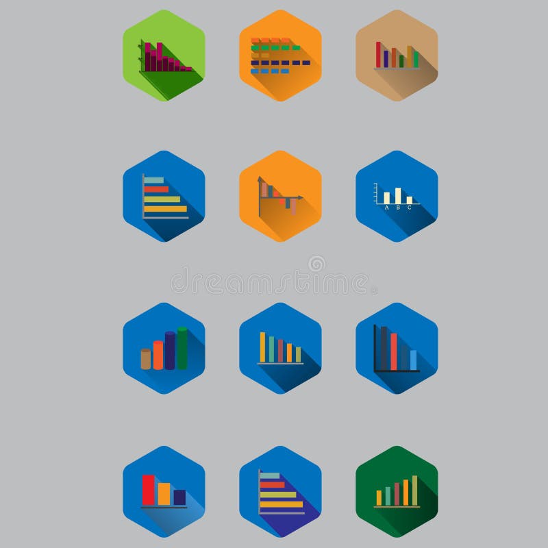 Business Graphics in Flat Design with Long Shadows Stock Vector ...