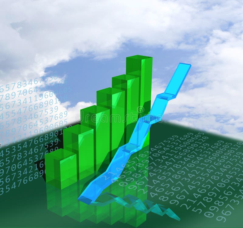 Business Graphics Showing Growth Stock Illustration - Illustration of ...