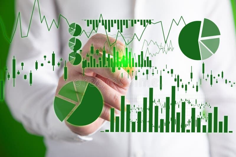 Business Graphs and Charts. Financial Growth Charts Stock Illustration ...