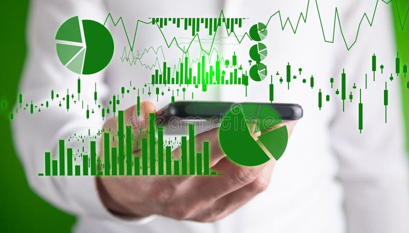 Business Graphs and Charts. Financial Growth Charts Stock Illustration ...