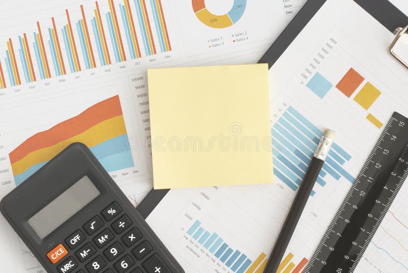 Business Graphs, Charts on Table. Financial Development, Banking ...