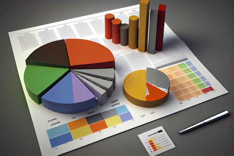 Business Graphs and Charts on Table. Financial Development, Banking ...