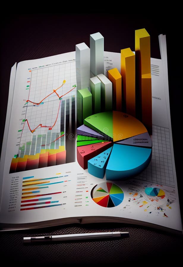 Business Graphs and Charts on Table. Financial Development, Banking ...