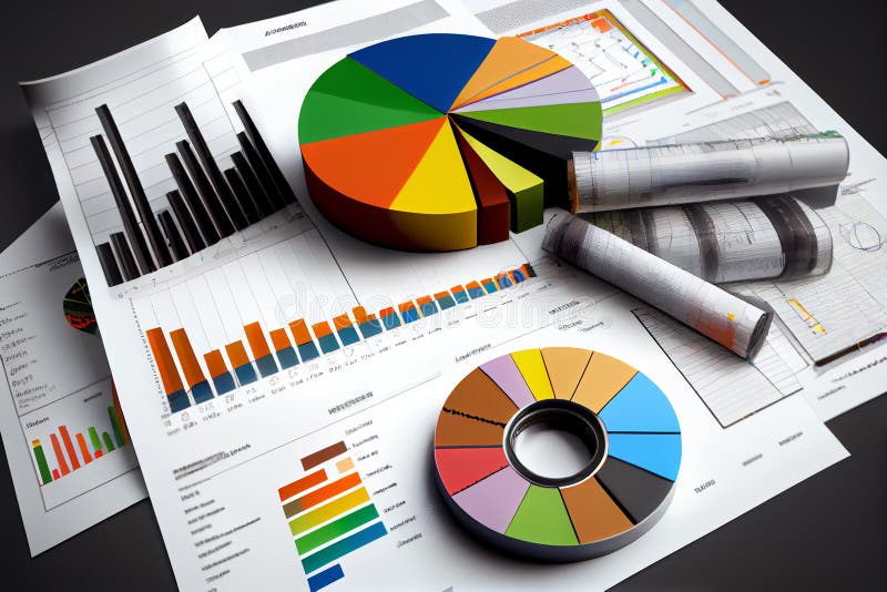 Business Graphs and Charts on Table. Financial Development, Banking ...