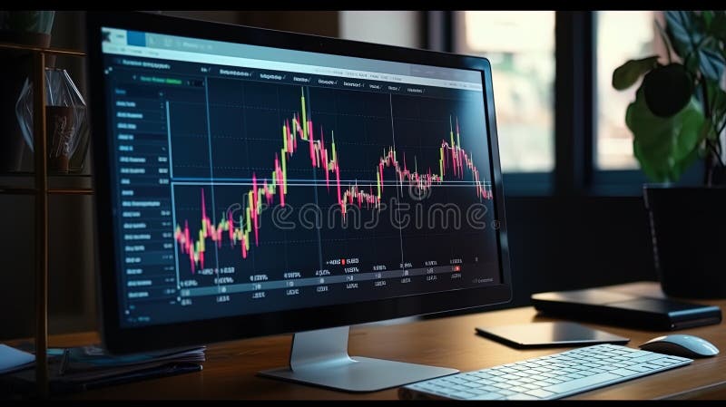 Business Graphs and Financial Diagrams on the Computer Screen Stock ...