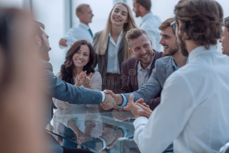 Business Group Applauding Business Partners during the Meeting. Stock ...