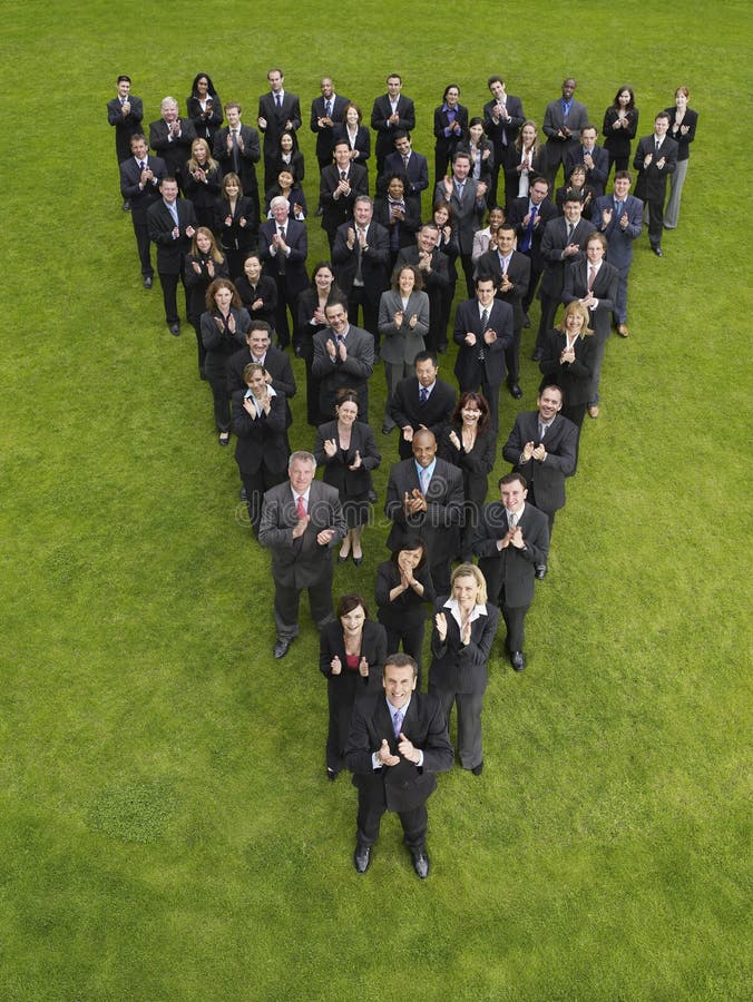 Business Group Clapping in Triangle Formation Stock Photo - Image of ...