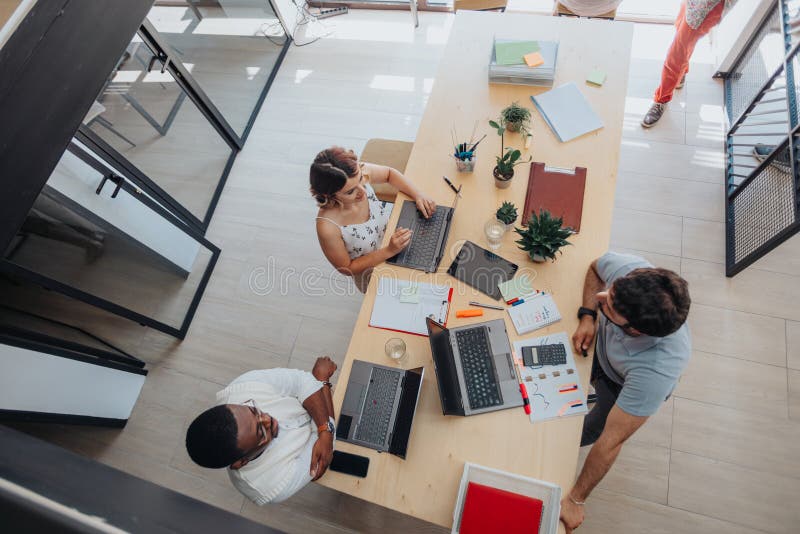 Business Group Focused on Analysis and Sales Statistics in Modern ...