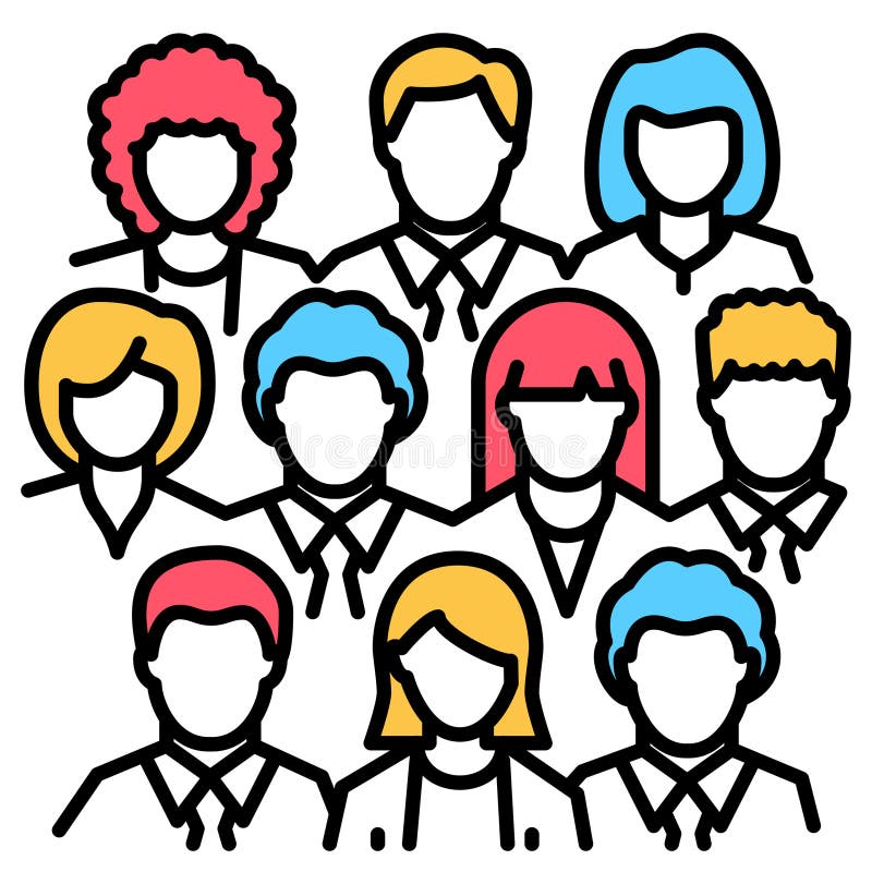 Business Group Icon Set. Avatar Profile Team Work Icon Vector Logo ...