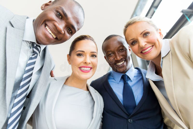 Business Group Looking Down Stock Image - Image of friendship, faces ...