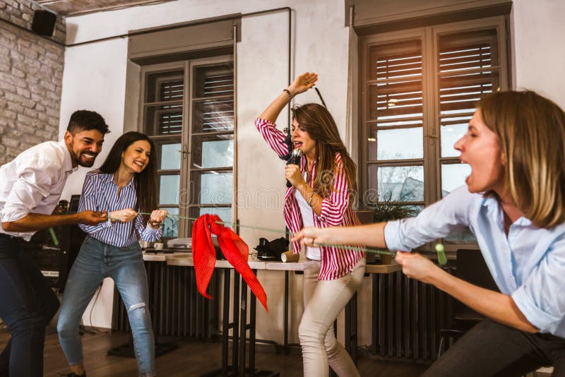 Friendly Business Team Having Fun at Corporate Training, Funny ...