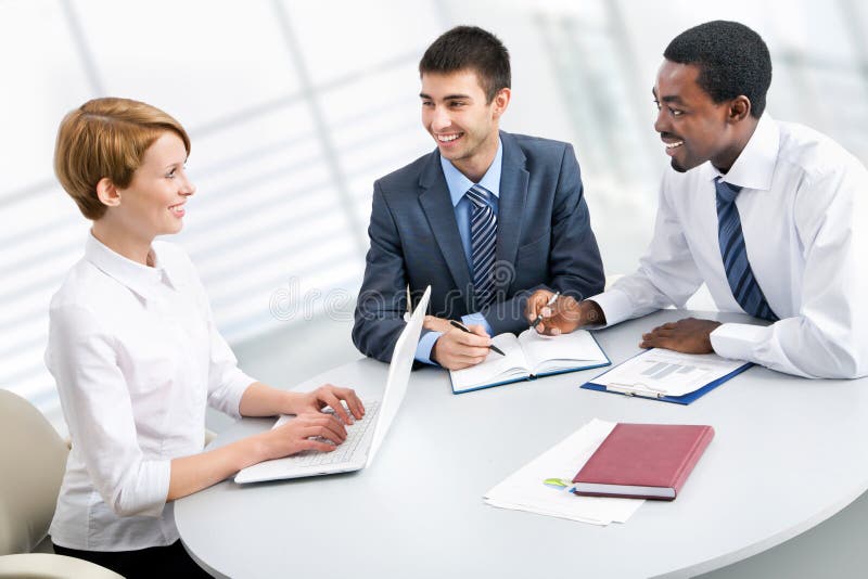 Business Group Meeting Portrait Stock Image - Image of employer ...