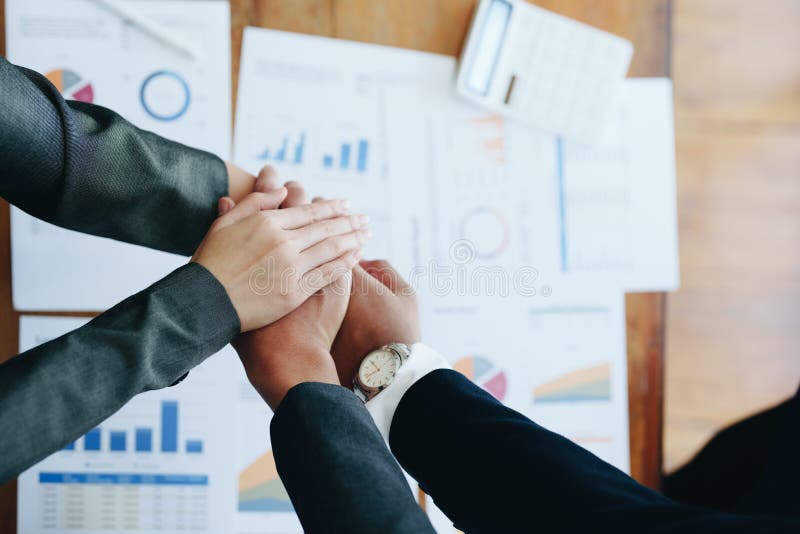 Business Group People Showing Unity with Their Hands Together Stock ...