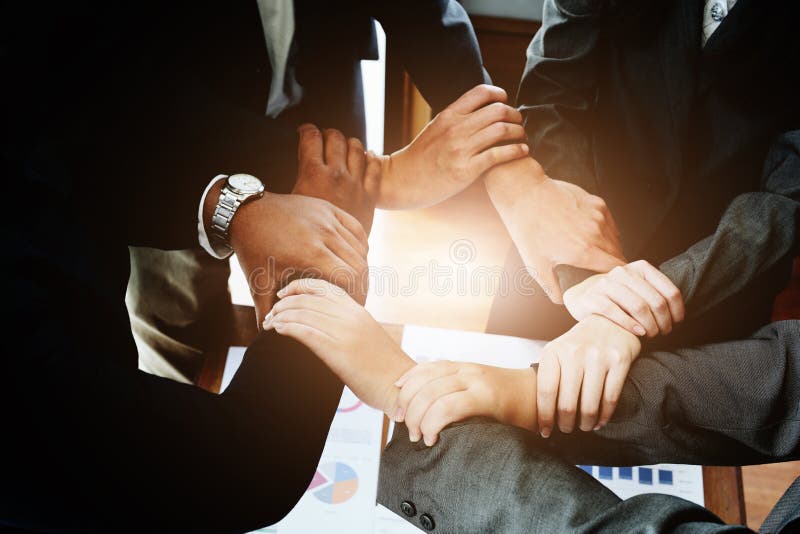 Business Group People Showing Unity with Their Hands Together Stock ...