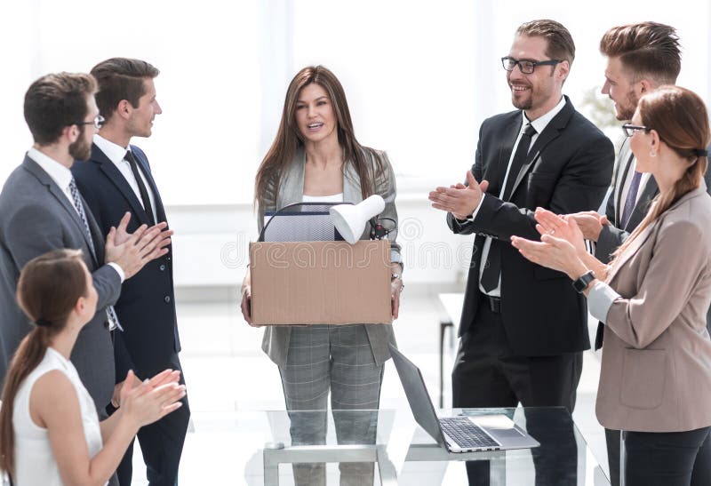 Business Group Welcomes New Employee Stock Image - Image of ...