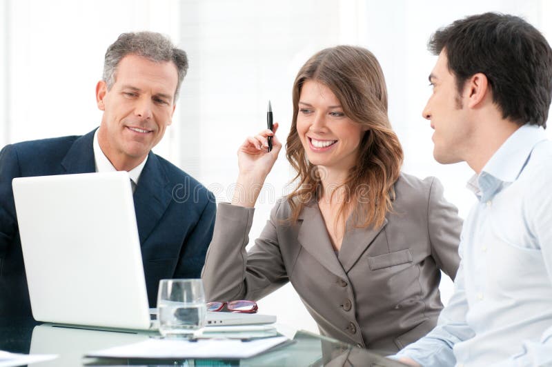Business Group Working Together Stock Image - Image of document ...