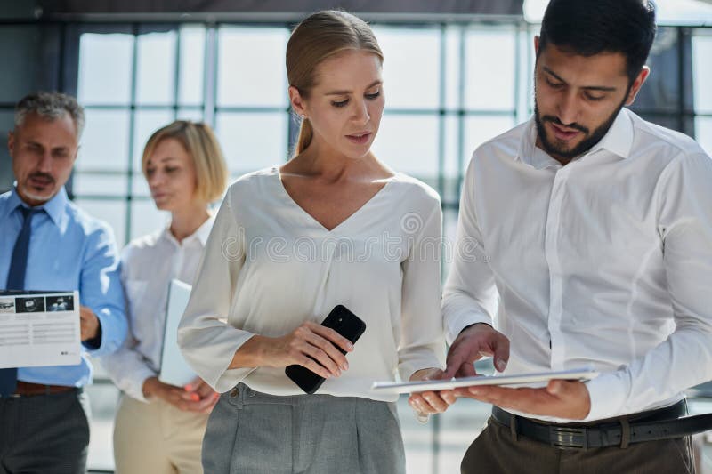 Business Group Working Together on New Project Stock Image - Image of ...