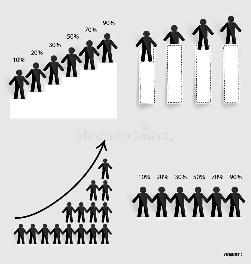 Business Growing Graph with Businessman. Vector Illustration. Stock ...