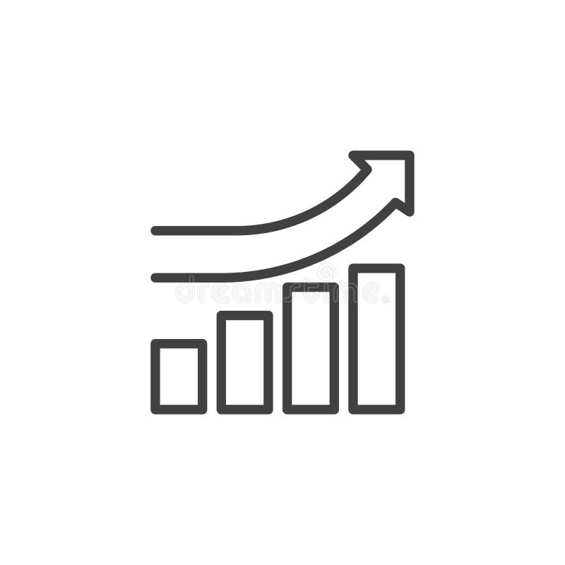 Business Growing Graph Outline Icon Stock Vector - Illustration of ...