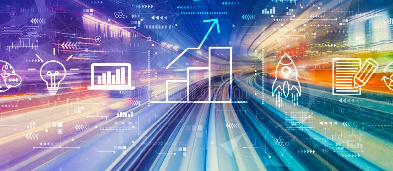 Business Growth Analysis with High Speed Motion Blur Stock Image ...