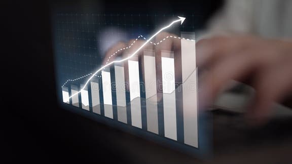 Business Growth Analysis Visualized with Chart and Graphs on Digital ...