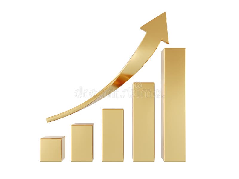 Business Growth Bar Golden Graph Curve. 3D Render Stock Illustration ... Business Growth Bar Golden Graph Curve. 3D Render Stock Illustration ...