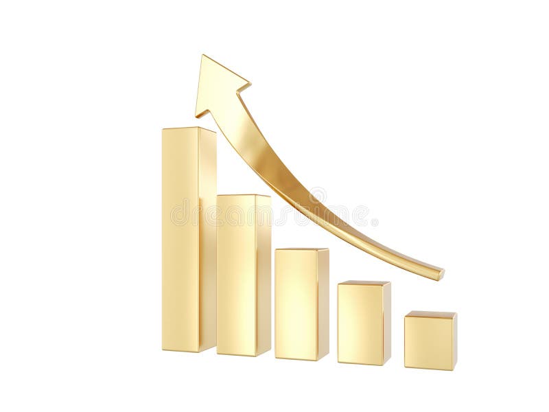 Business Growth Bar Golden Graph Curve. 3D Render Stock Illustration ... Business Growth Bar Golden Graph Curve. 3D Render Stock Illustration ...