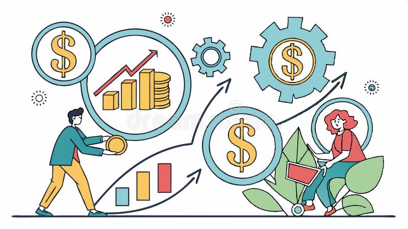 Business Growth Chart Illustration, Financial Success and Market ...
