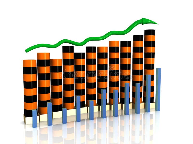 Business Growth Chart of Orange Black Boxes Stock Illustration ...