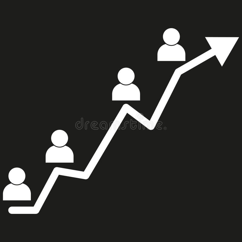 Business Growth Chart. Team Progress Symbol. Rising Arrow Icon. Vector ...