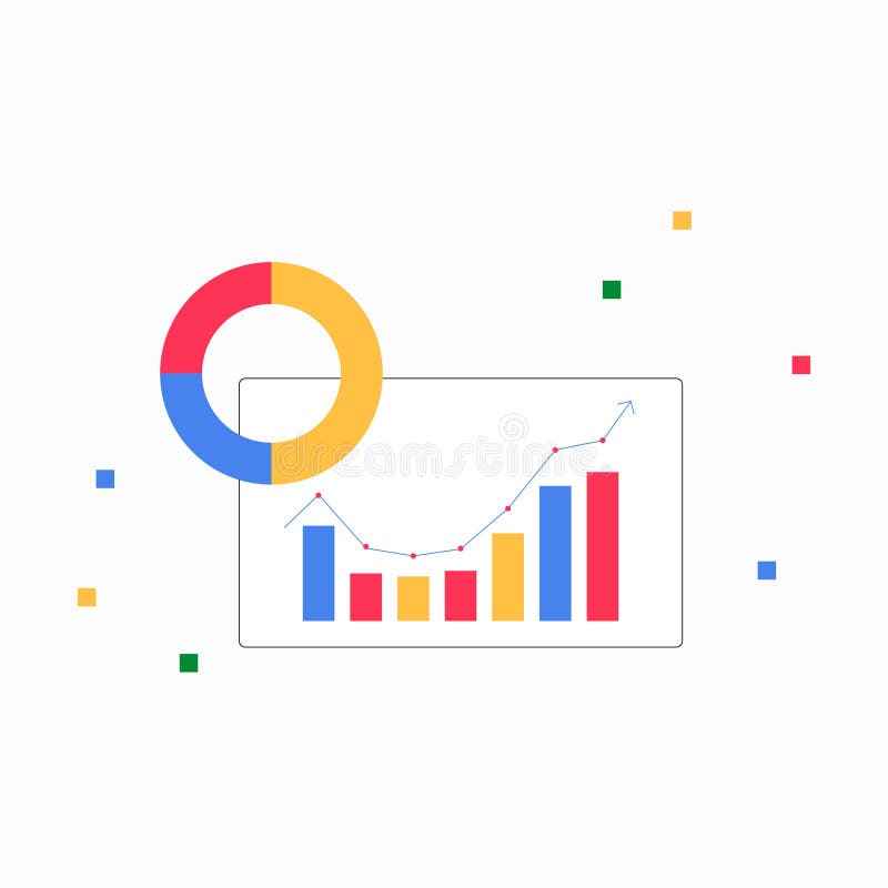 Business Growth Charts and Graphs in Flat Vector Illustration ...