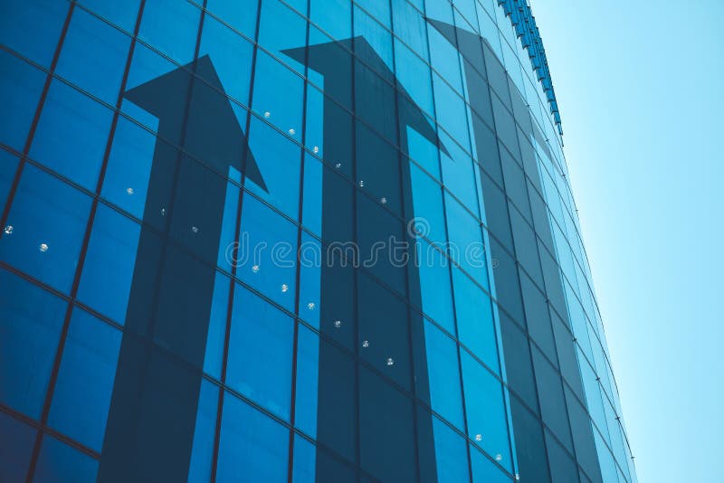 Business Growth Concept with Abstract Arrows on Building Stock Photo ...